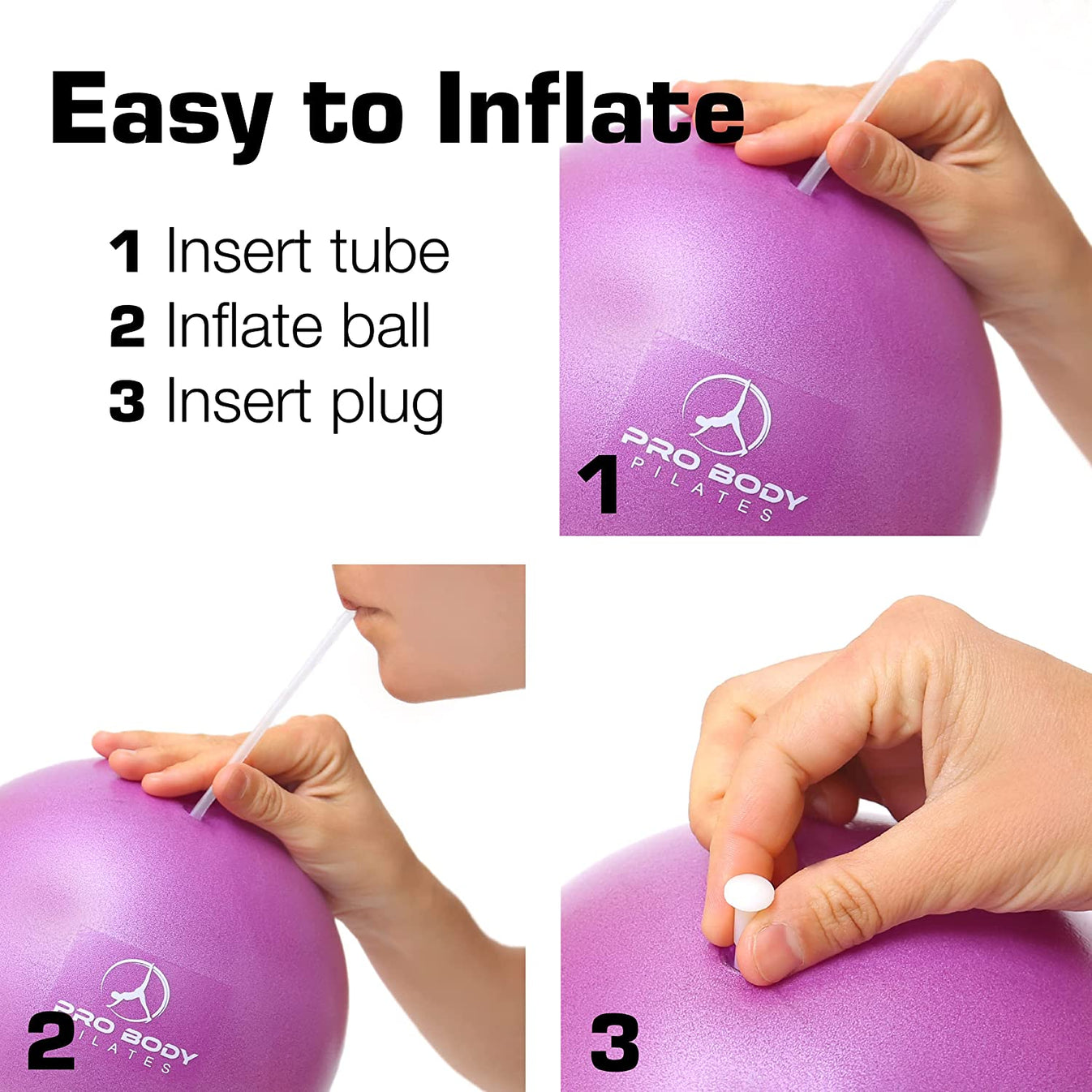 9 Inch Small Exercise Ball for Stability, Barre, Pilates, Yoga, and Ba ...
